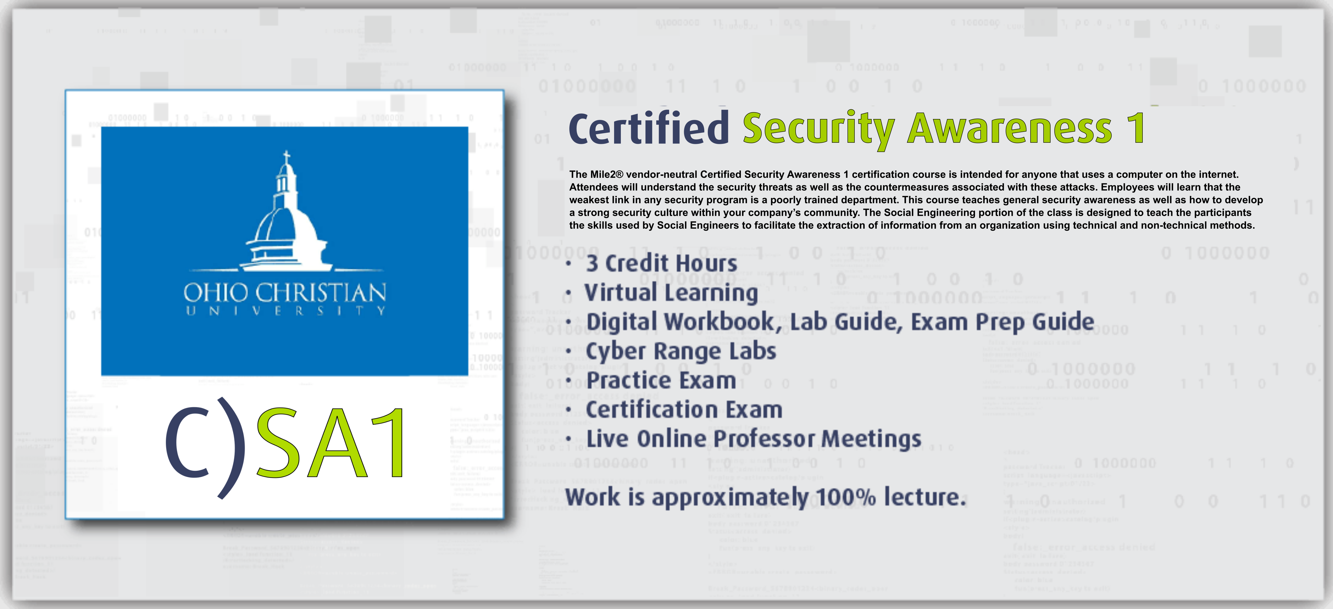 OCU Security Awareness 1 B - Mile2 Cybersecurity Institute